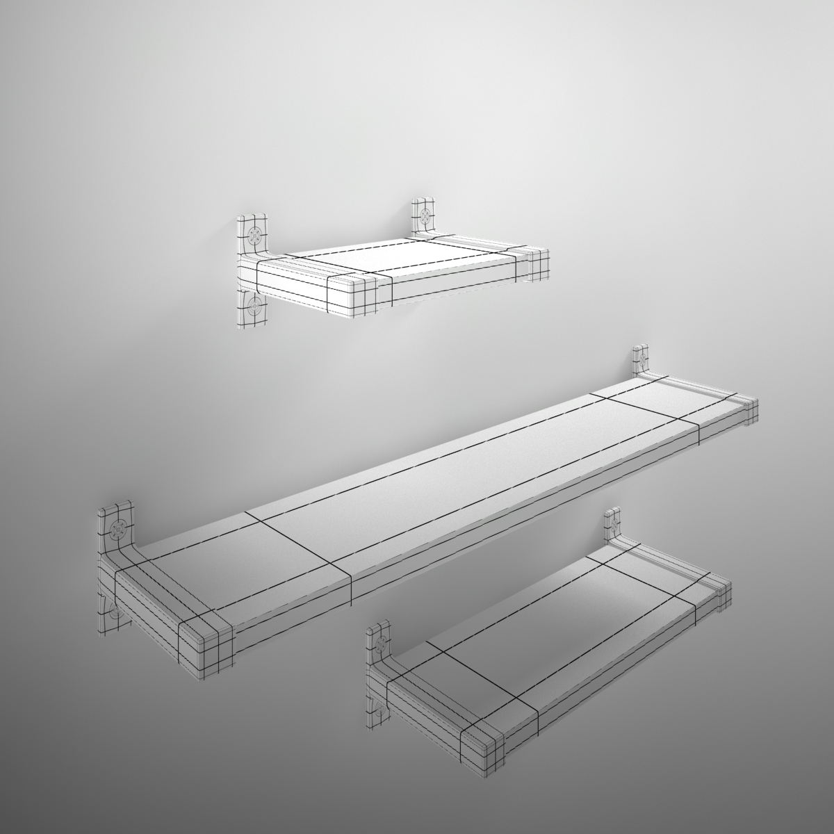 3D shelf shelves designed model - TurboSquid 1291320