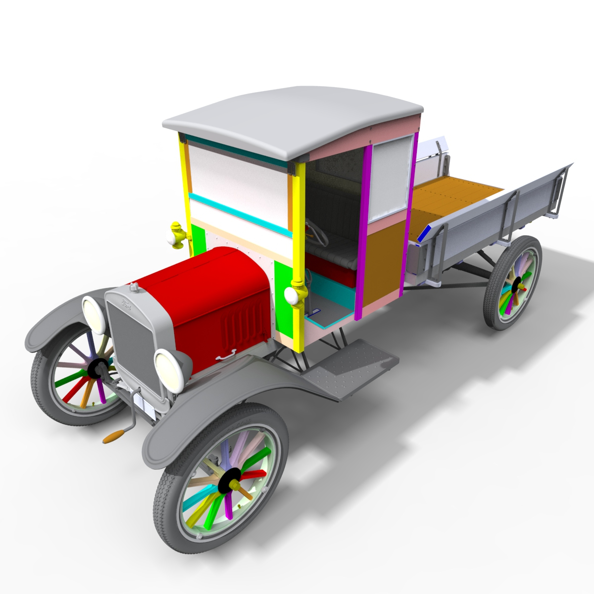 3d model automobile t trucking tt