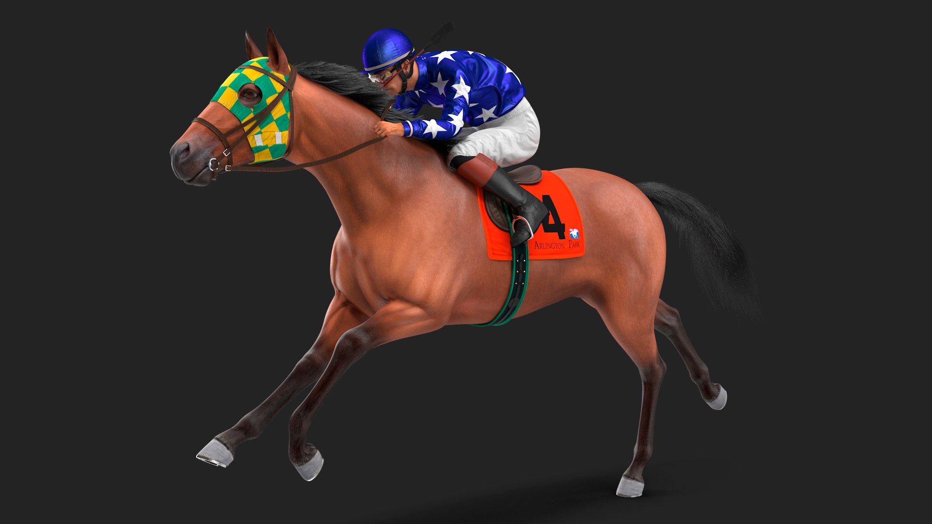 3D bay racing horse running - TurboSquid 1465391