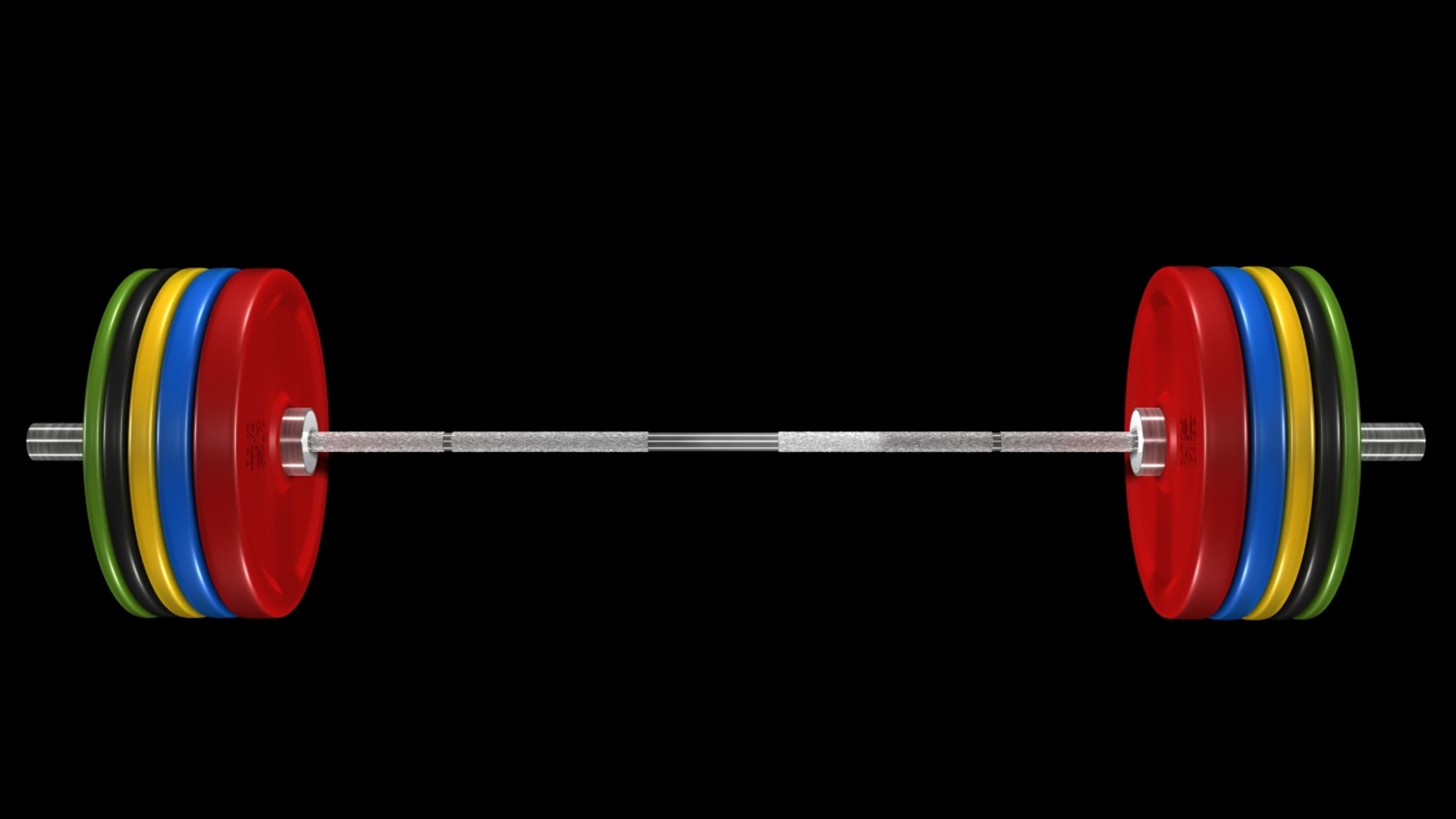3d model set olympic barbell