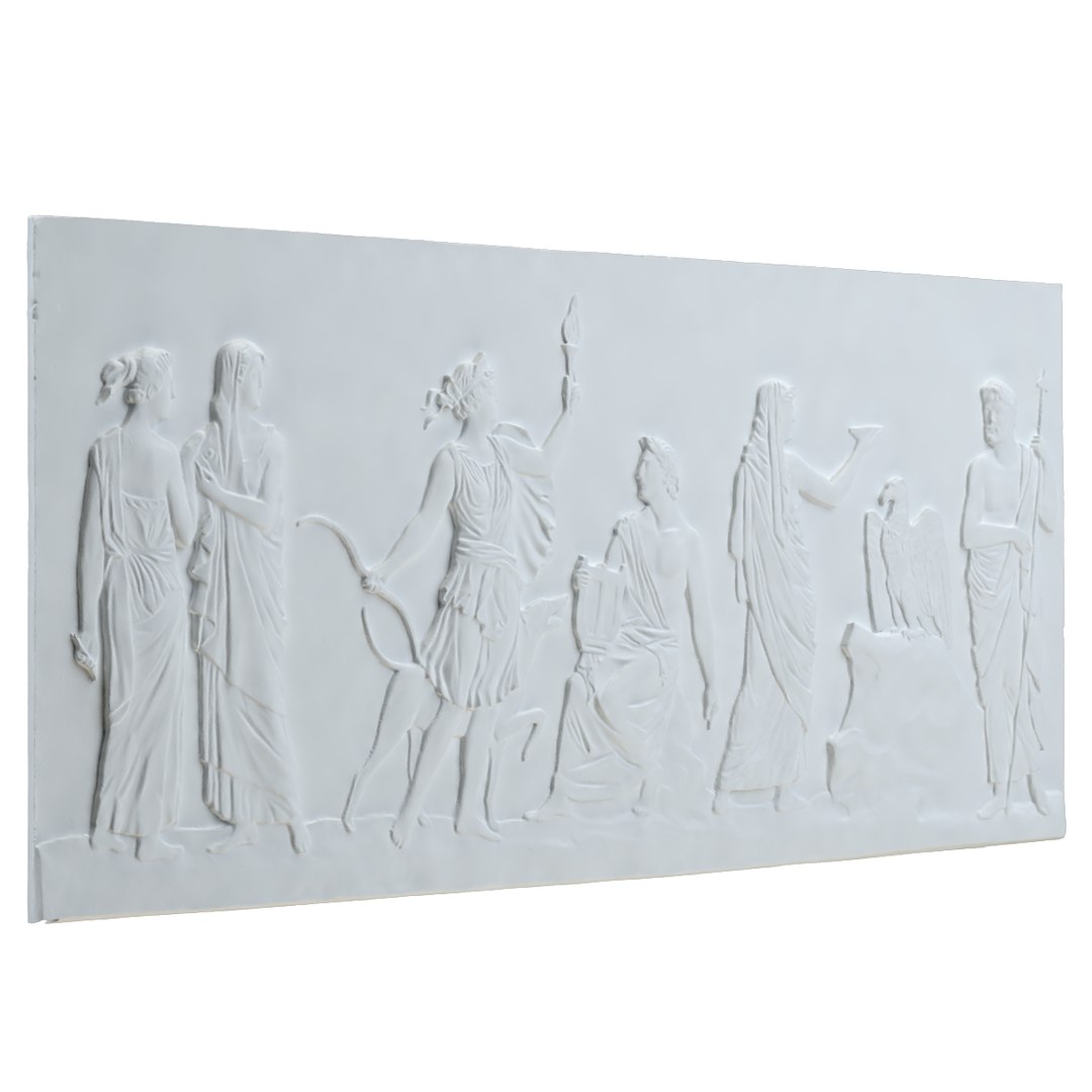 3d bas-relief architecture element model