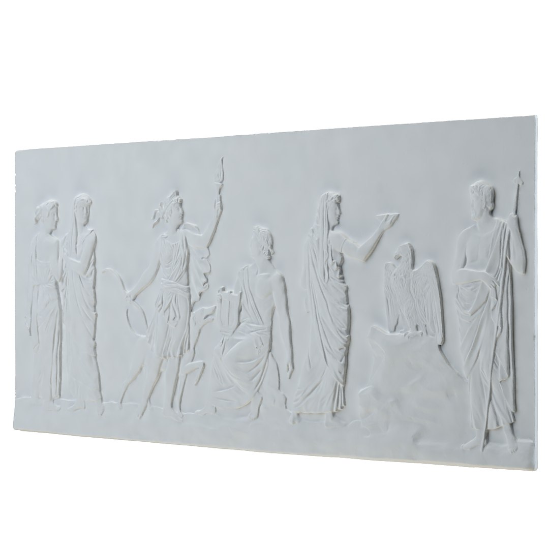 3d bas-relief architecture element model