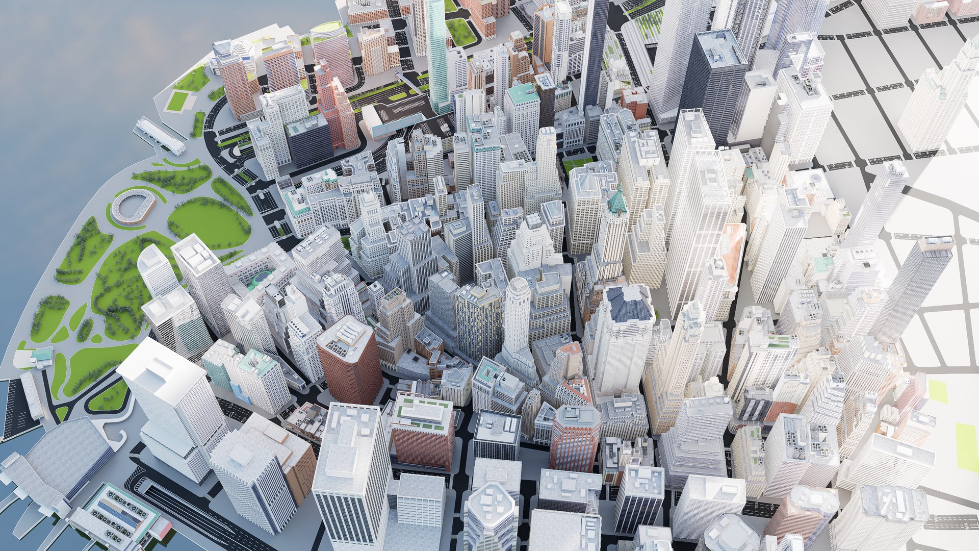 Downtown Manhattan New York 3D Model - TurboSquid 2270354