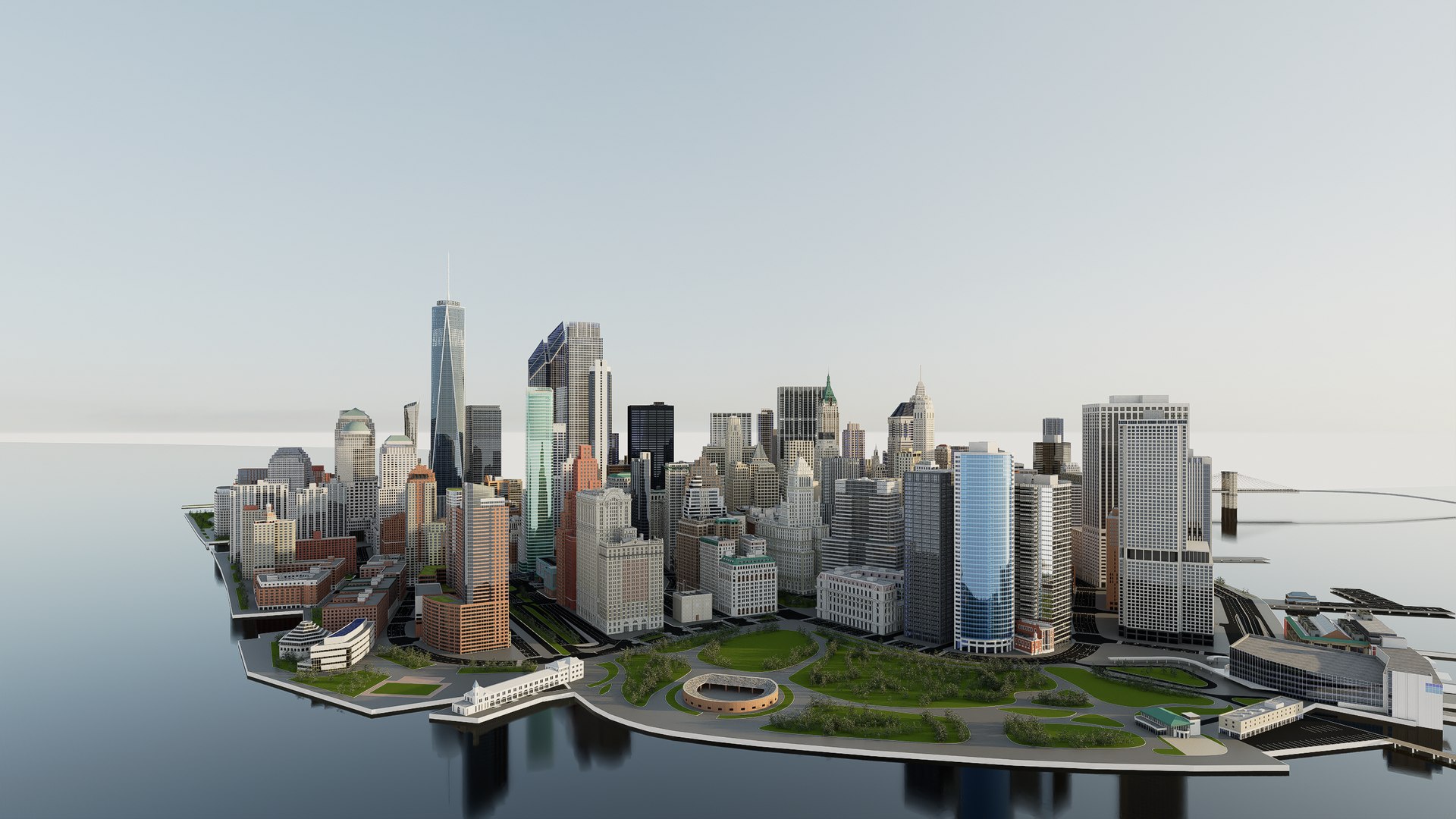 Downtown Manhattan New York 3D Model - TurboSquid 2270354