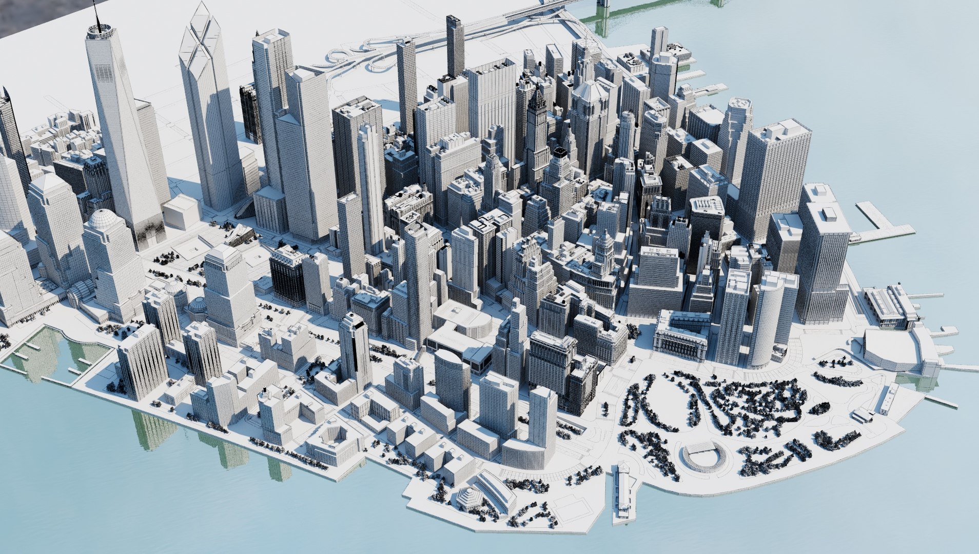 Downtown Manhattan New York 3D Model - TurboSquid 2270354