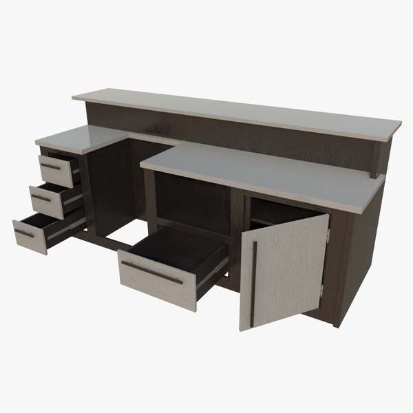 3d model interactive kitchen bar counter