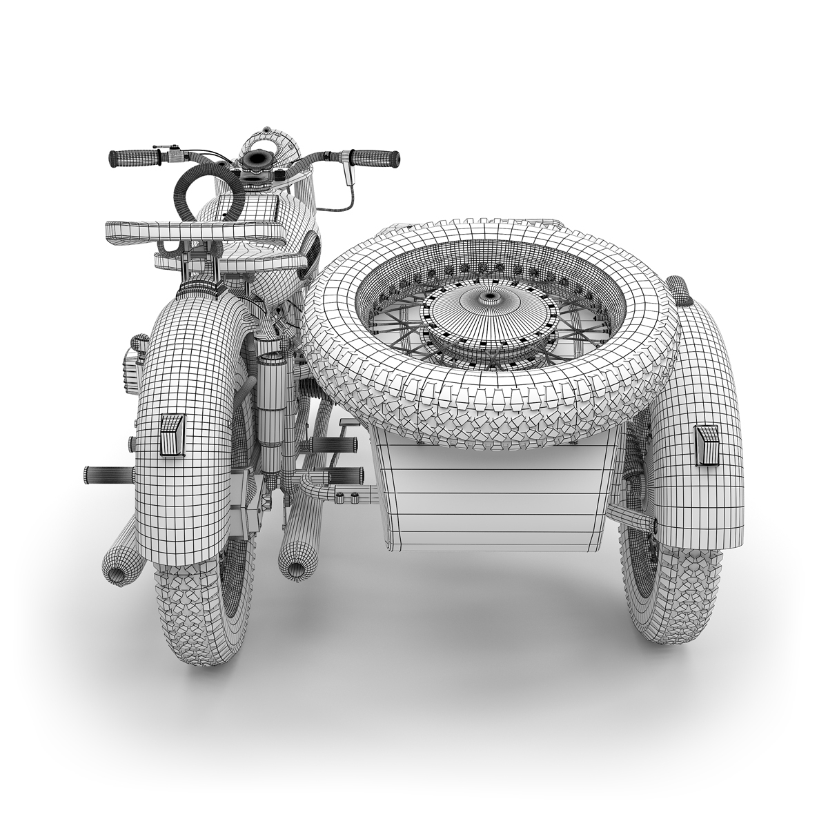 r71 motorcycle dnepr k-650 3d model