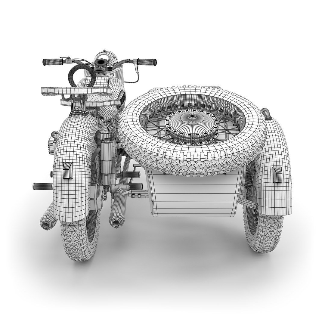 R71 Motorcycle Dnepr K-650 3d Model