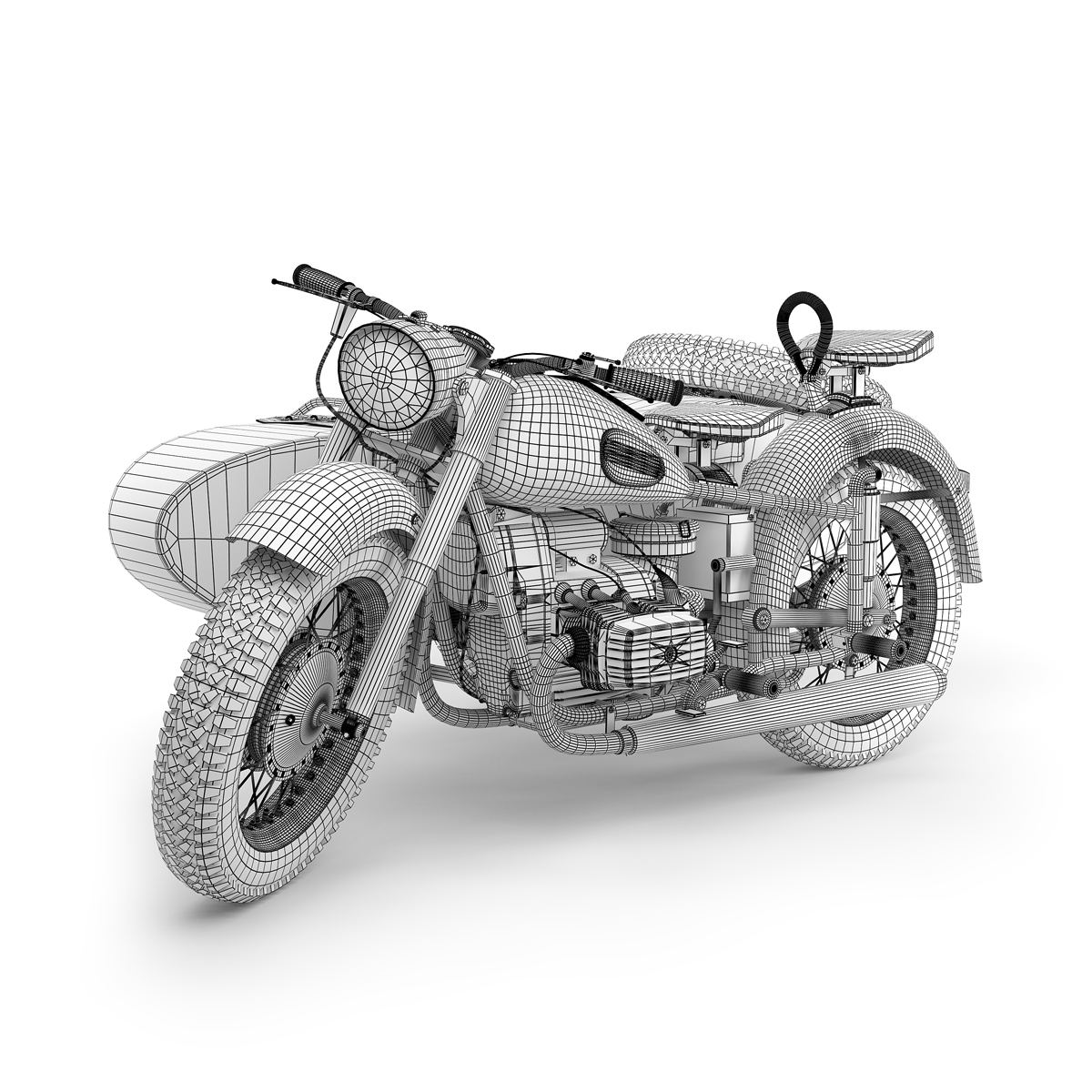 r71 motorcycle dnepr k-650 3d model