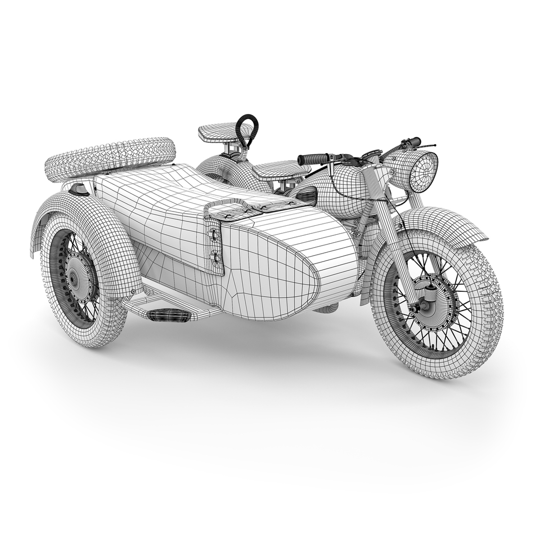 r71 motorcycle dnepr k-650 3d model