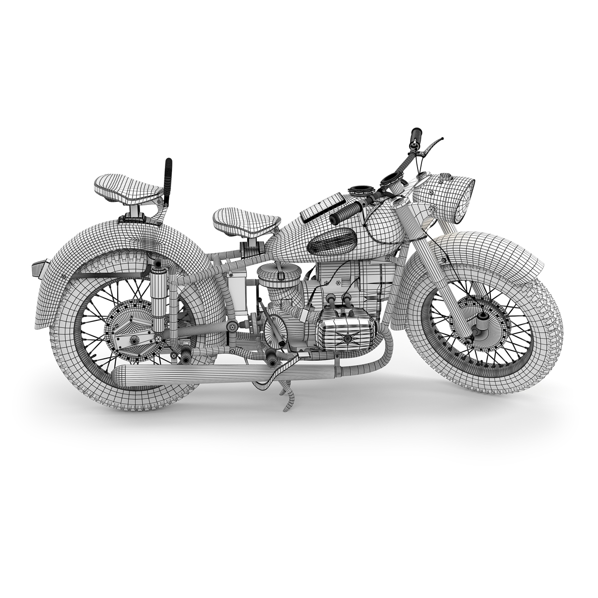r71 motorcycle dnepr k-650 3d model