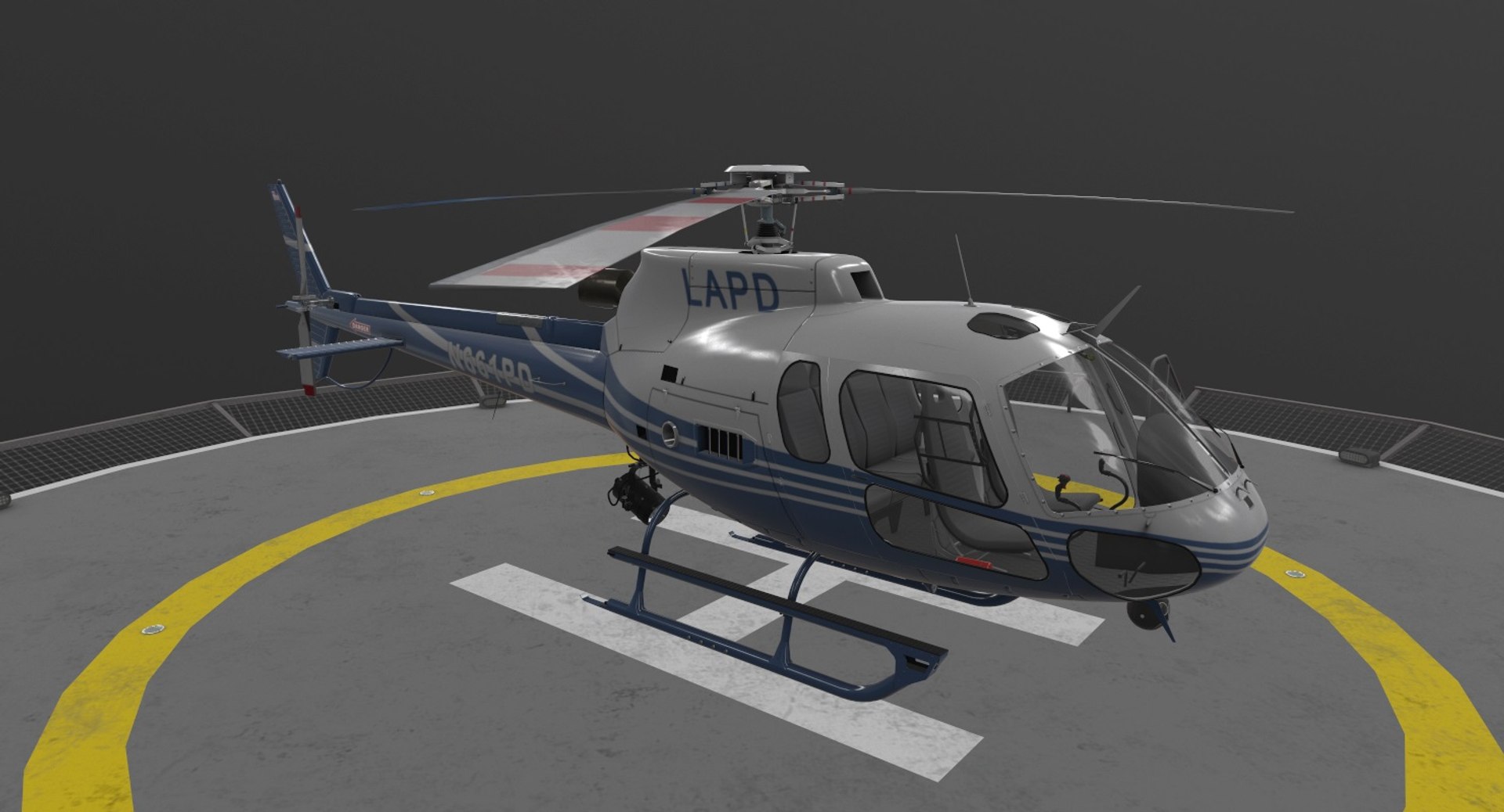 3D Helicopter As-350 2 Lapd Model - TurboSquid 1482443