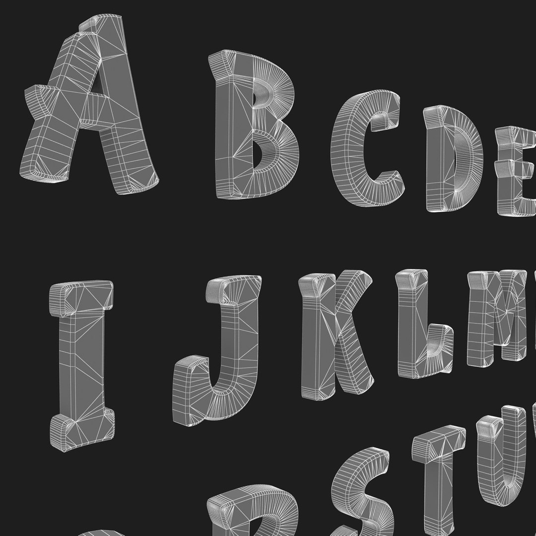 3d Font Bubblegum Sans Model