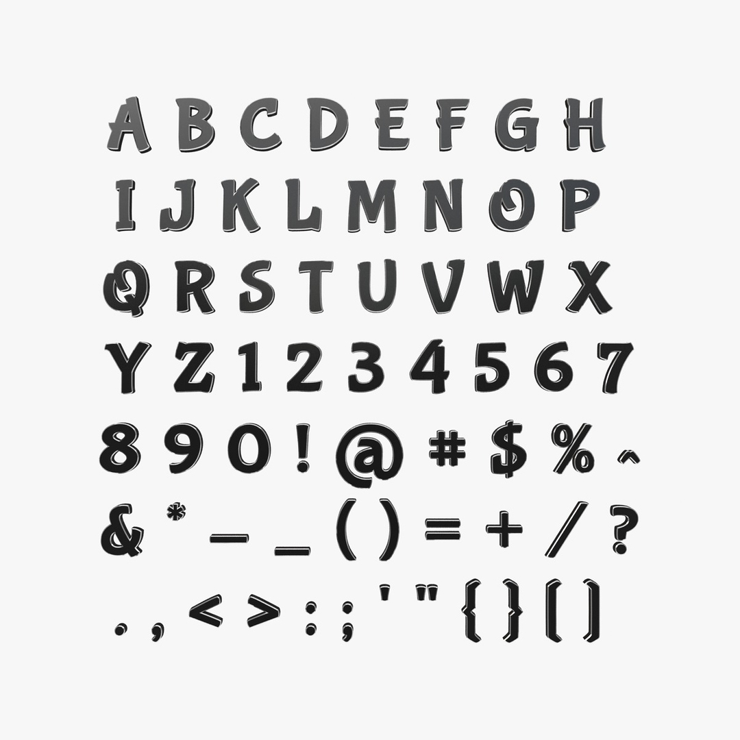 3d Font Bubblegum Sans Model