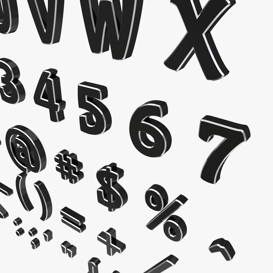 3d Font Bubblegum Sans Model