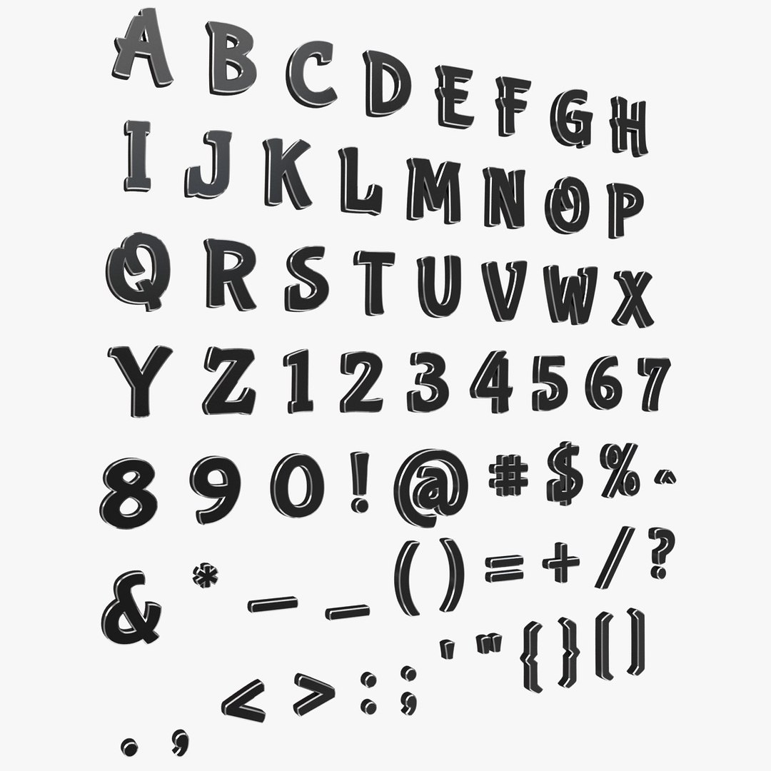 3d Font Bubblegum Sans Model