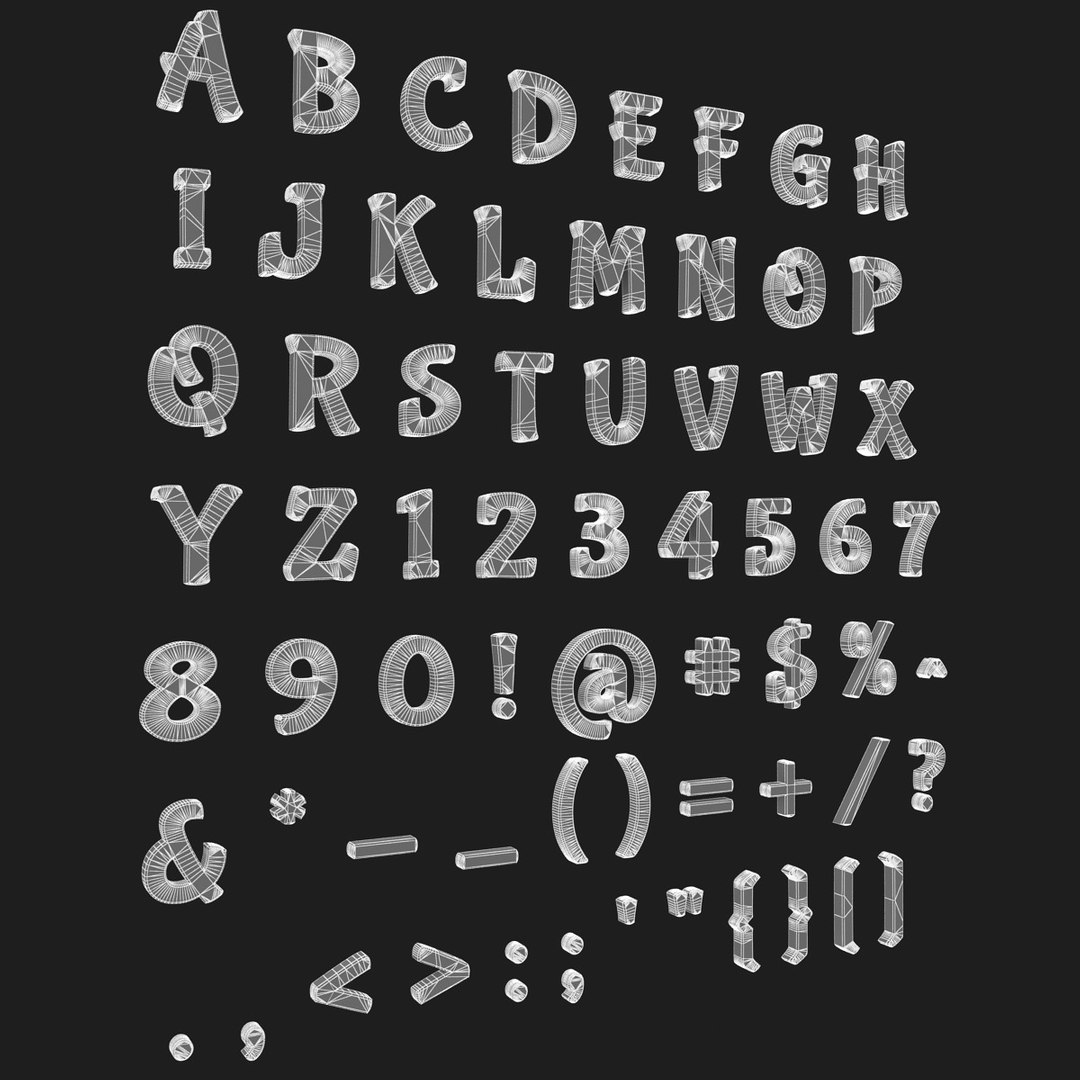 3d Font Bubblegum Sans Model