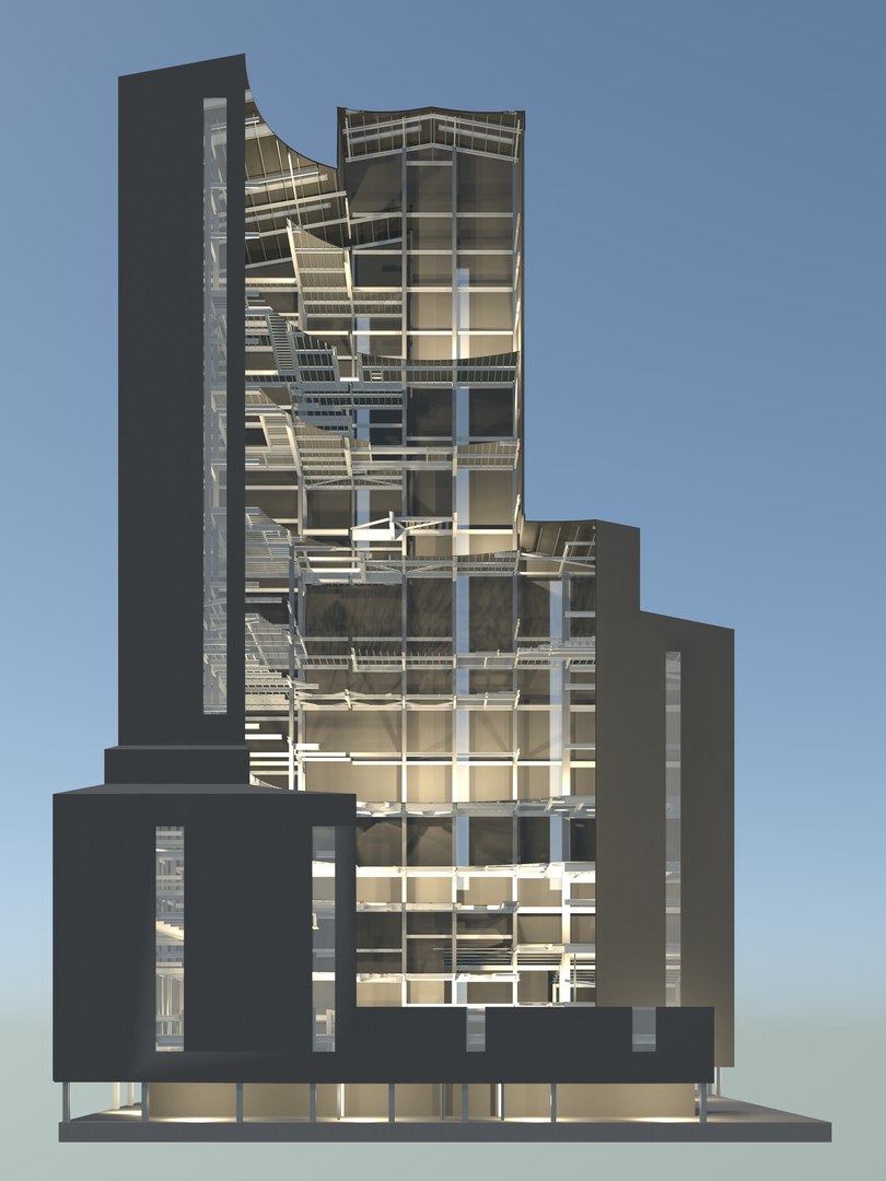 3D Industrial Tower In Curvy Cutaway Section 25i07 - TurboSquid 2343570