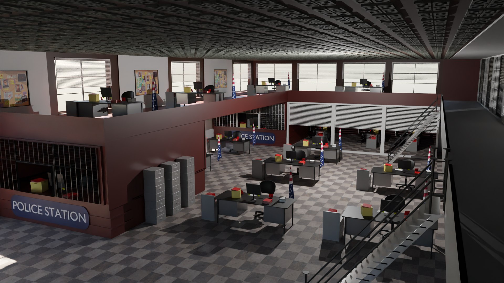 Police Station Model - TurboSquid 2158083