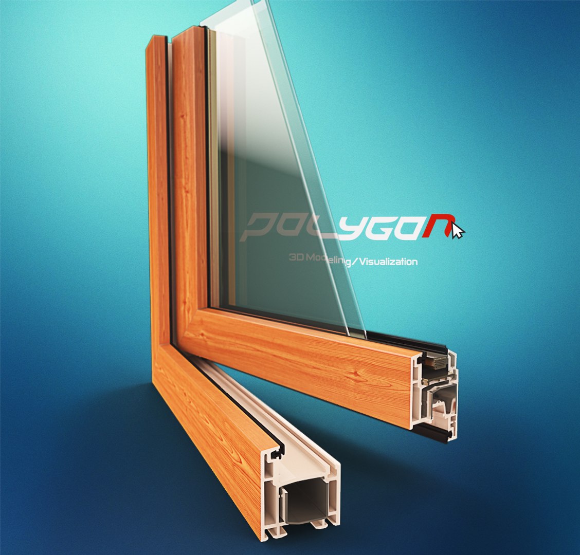 3d window pvc profile model