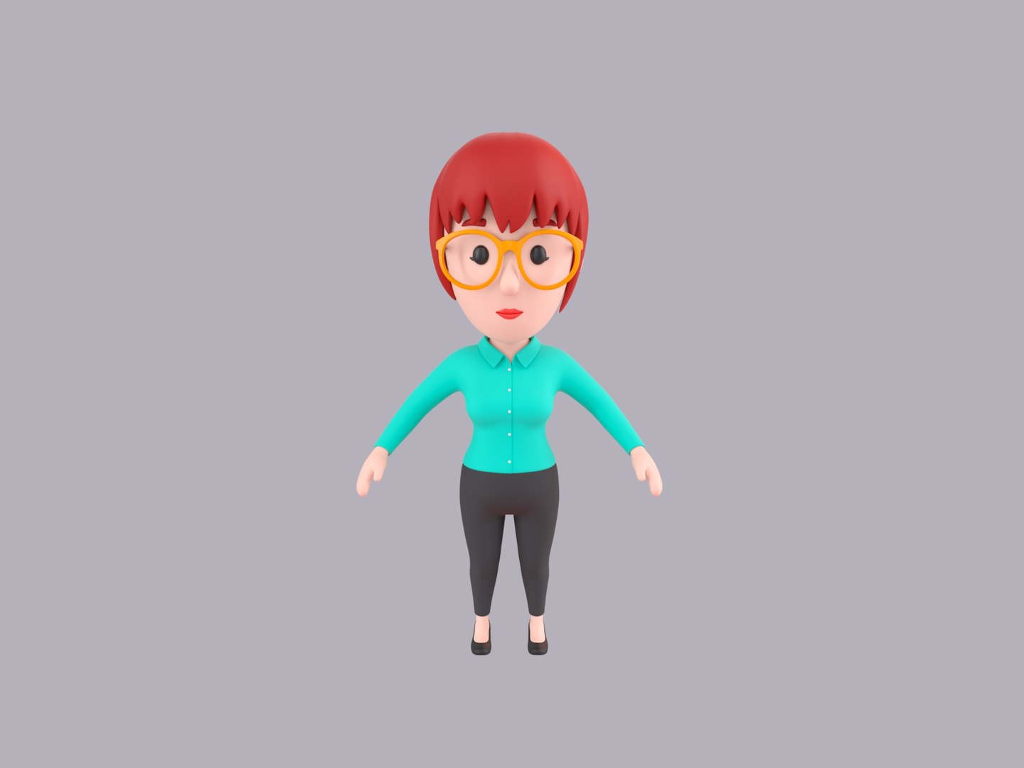 3D Cartoon Female Character Rigged 040 - TurboSquid 2374842