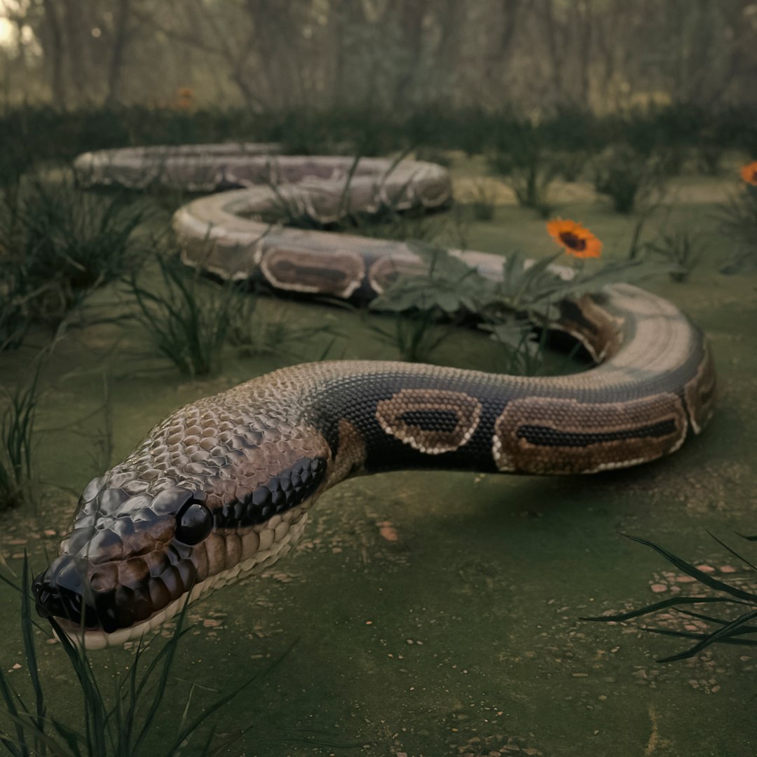 Python Snake Rigged For Blender Animated Set Model - TurboSquid 2504116