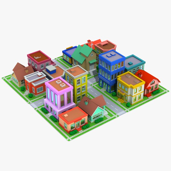 Low Poly Cartoon City 3D Models for Download | TurboSquid