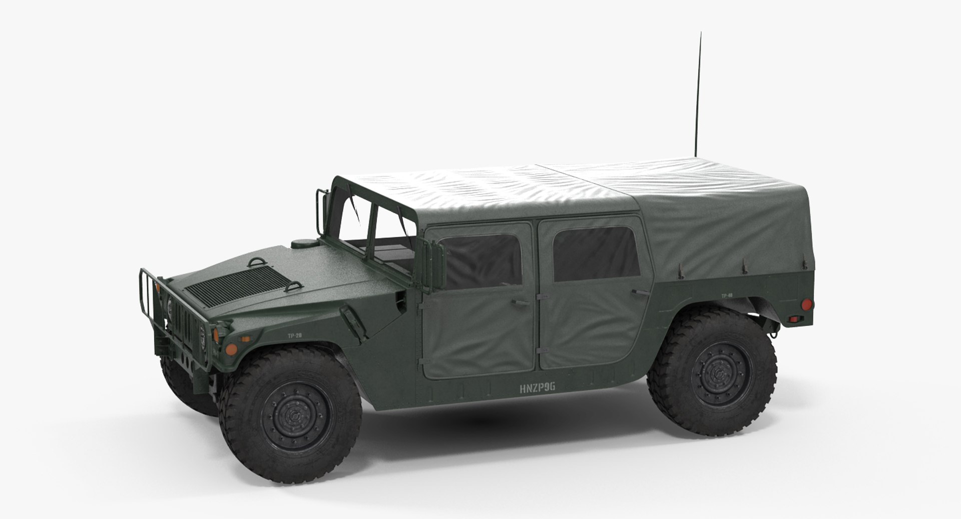 soft military car hmmwv 3d model