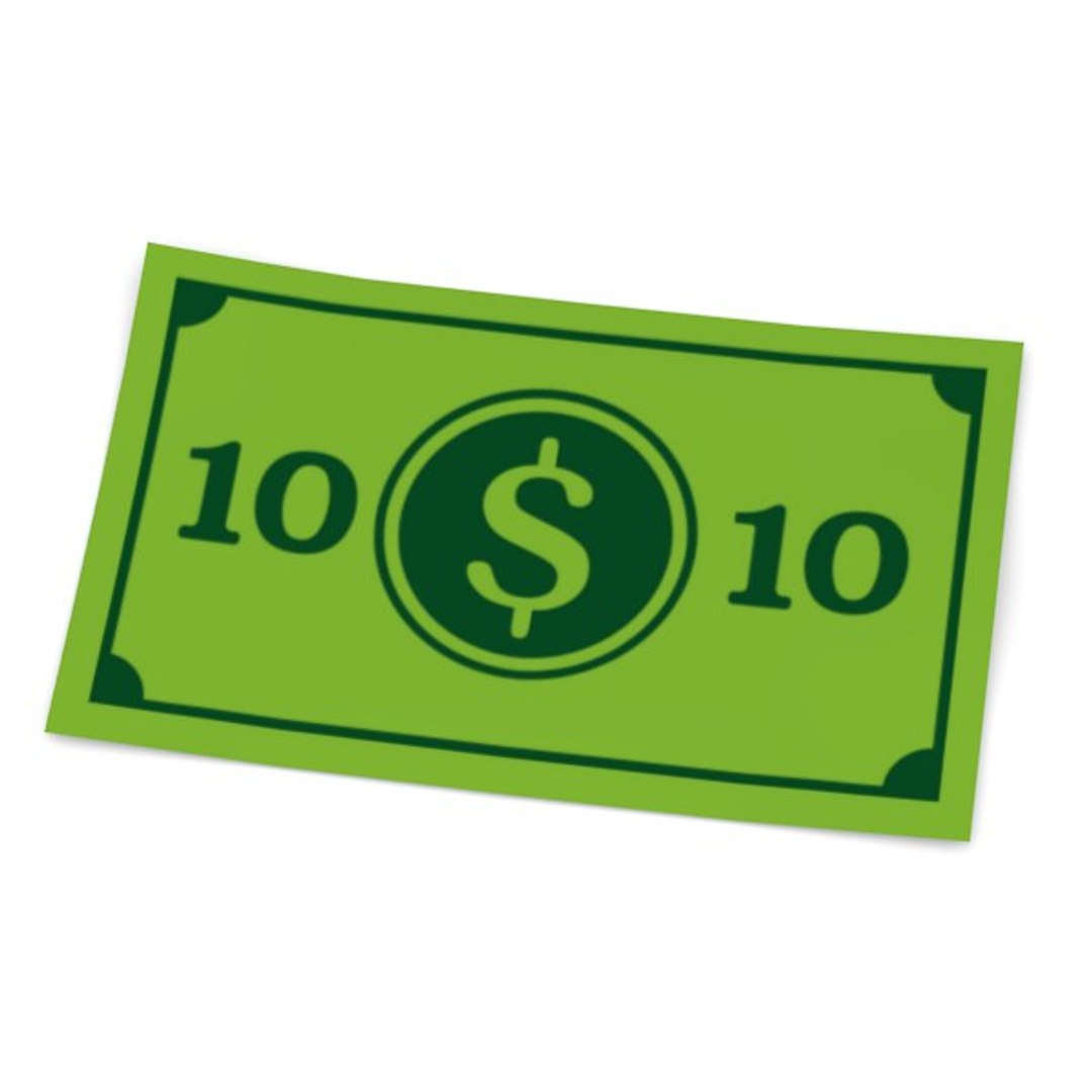Cartoon 10 Dollar Bill