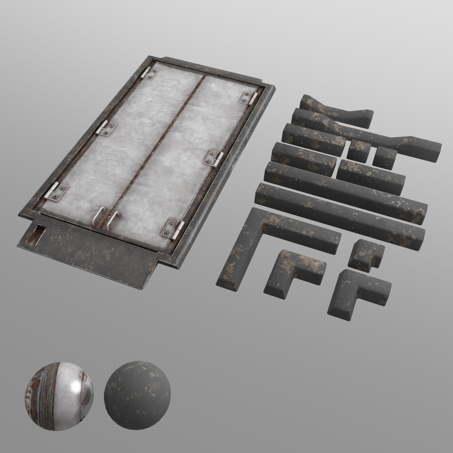3d floor door hatch trim model