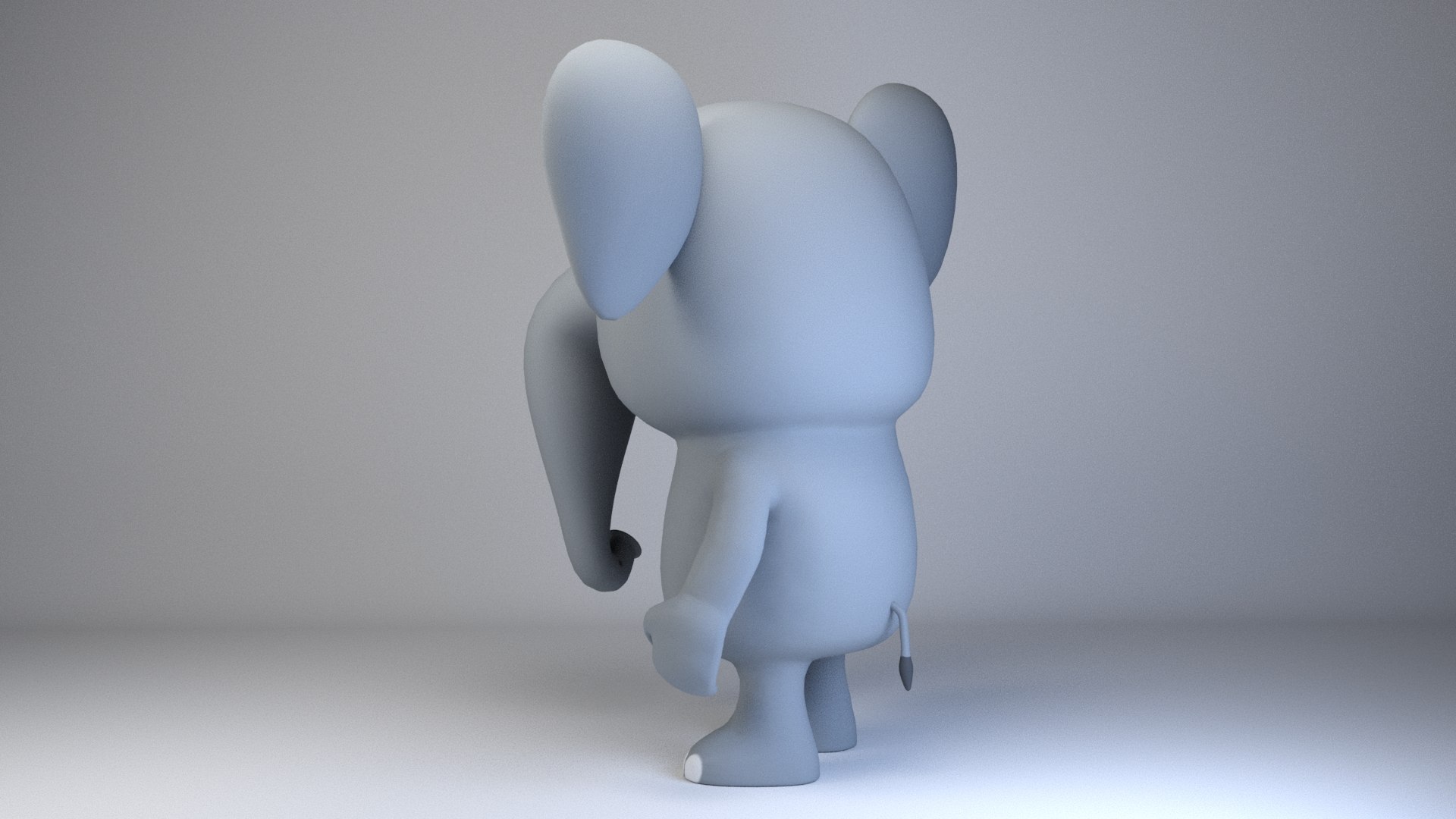 3D Model Cartoonish Humanoid Elephant Character Low-poly 3D Model Low ...