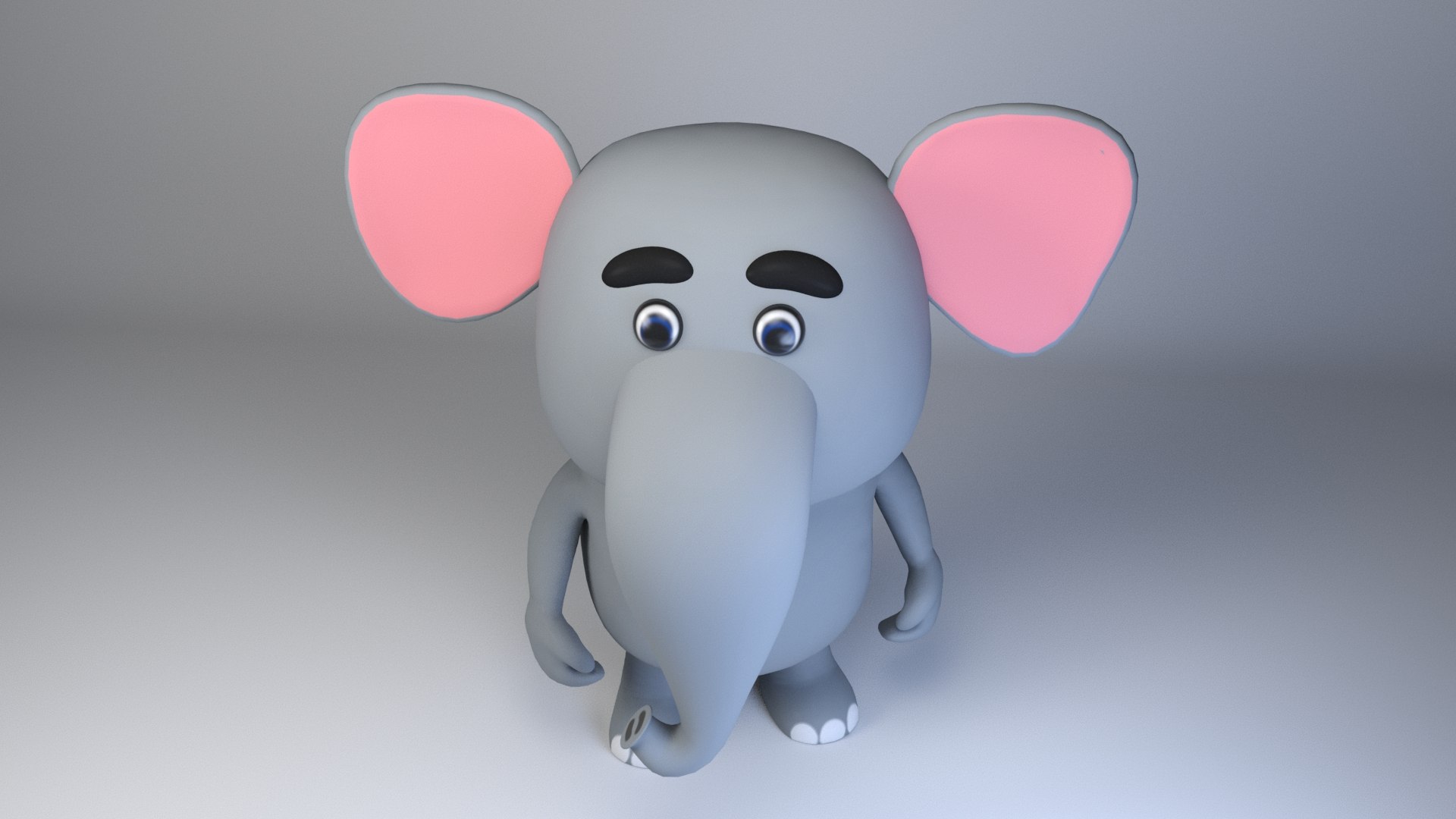 3D Model Cartoonish Humanoid Elephant Character Low-poly 3D Model Low ...