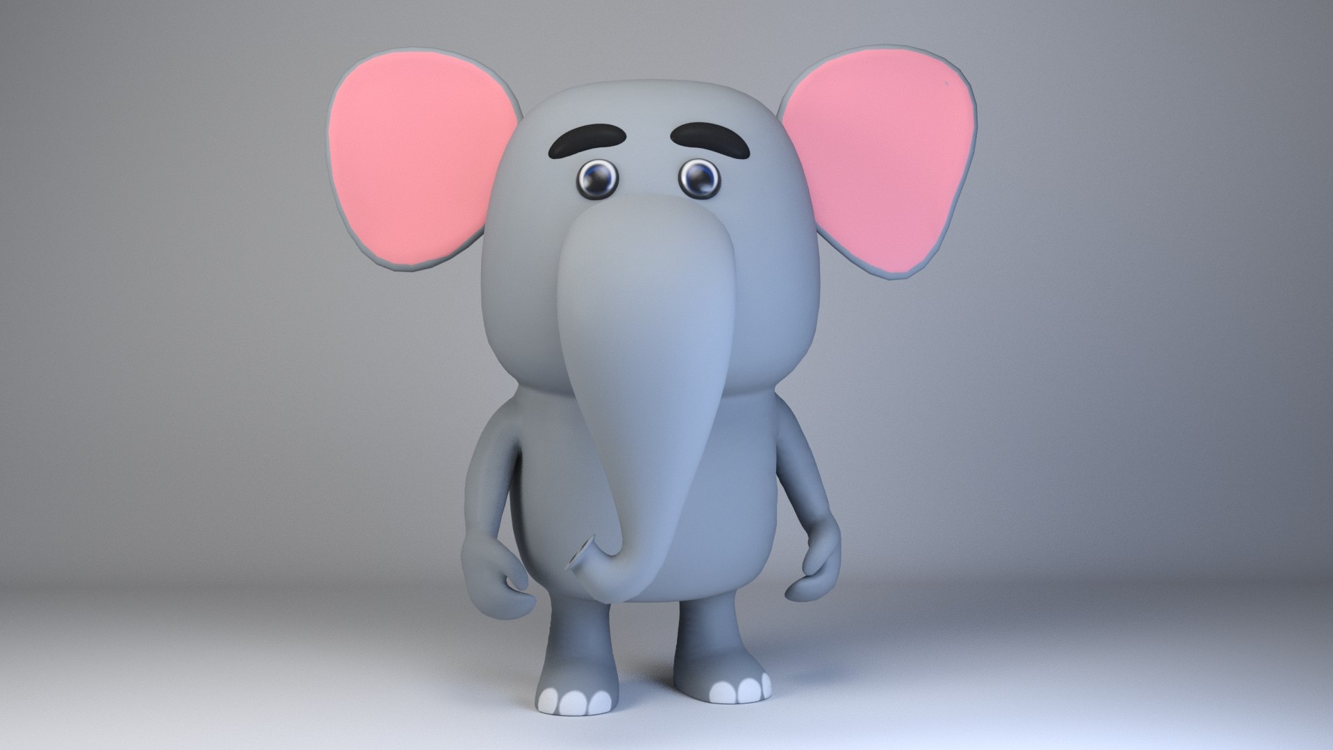 3D Model Cartoonish Humanoid Elephant Character Low-poly 3D Model Low ...