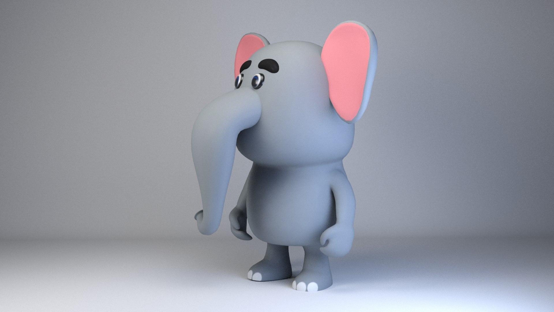 3D Model Cartoonish Humanoid Elephant Character Low-poly 3D Model Low ...