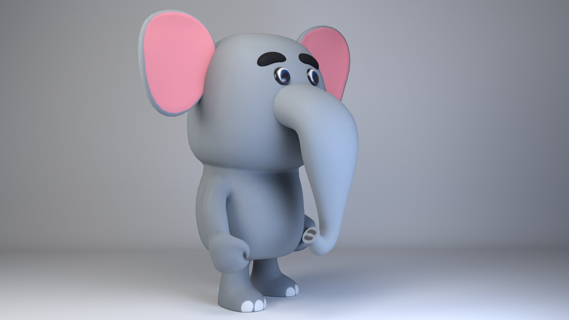 3D Model Cartoonish Humanoid Elephant Character Low-poly 3D Model Low ...