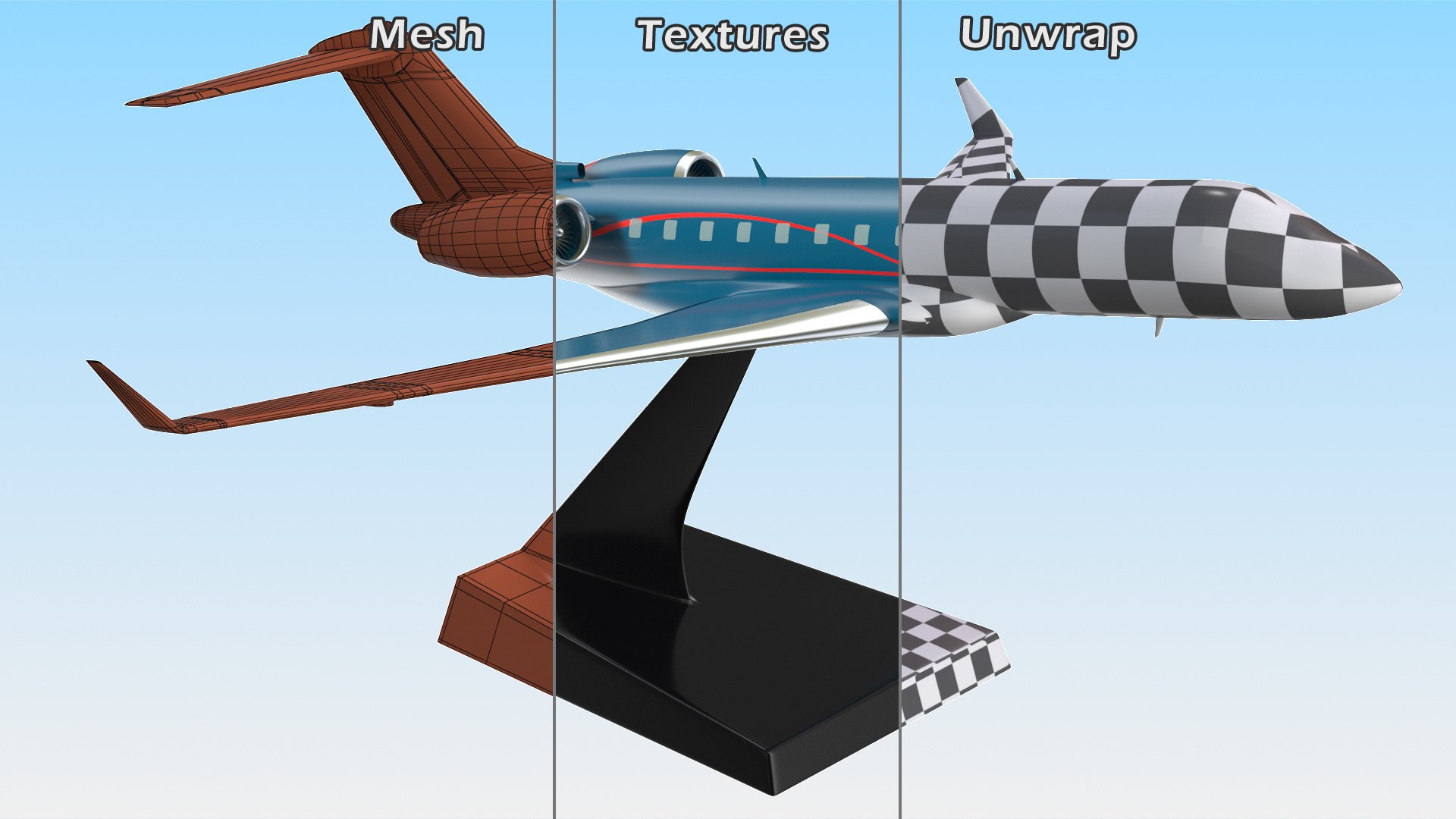 Business Jet Scale Model With Stand 3D Model - TurboSquid 1772211