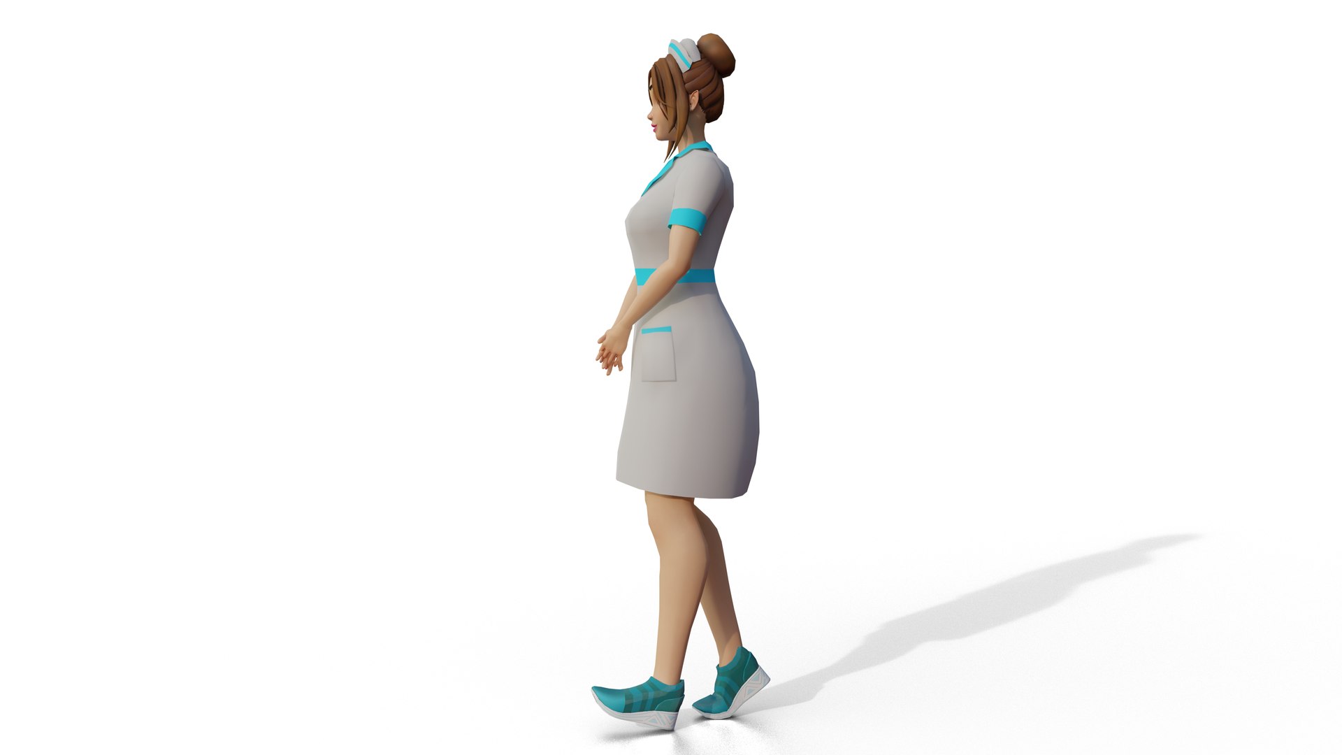 3D Cartoon Nurse Female Rigged Animated Blender With Unity - TurboSquid ...