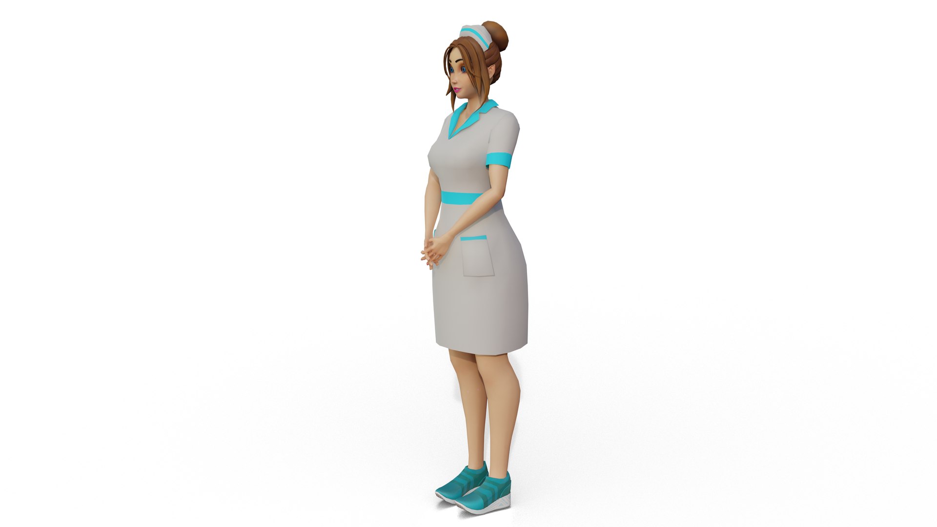 3D Cartoon Nurse Female Rigged Animated Blender With Unity - TurboSquid ...