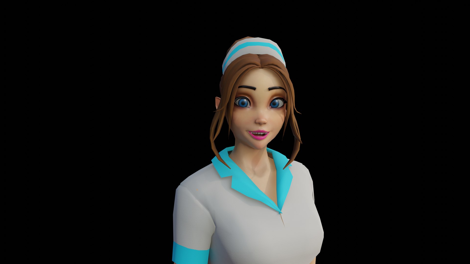3D Cartoon Nurse Female Rigged Animated Blender With Unity - TurboSquid ...