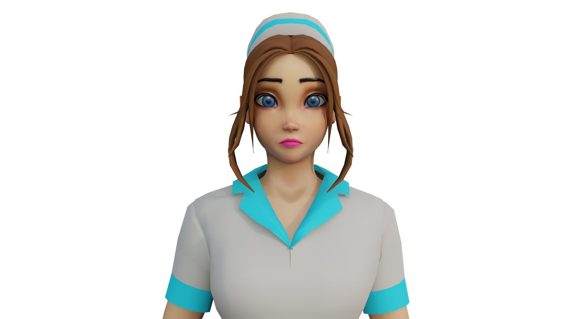 3D Cartoon Nurse Female Rigged Animated Blender With Unity - TurboSquid ...