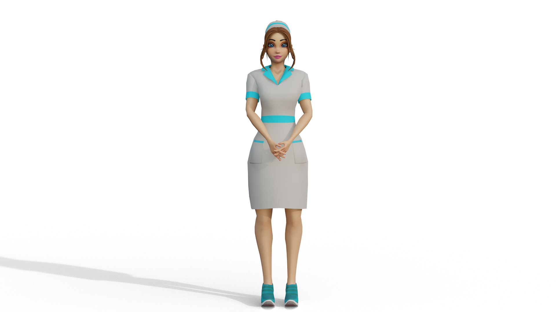 3D Cartoon Nurse Female Rigged Animated Blender With Unity - TurboSquid ...