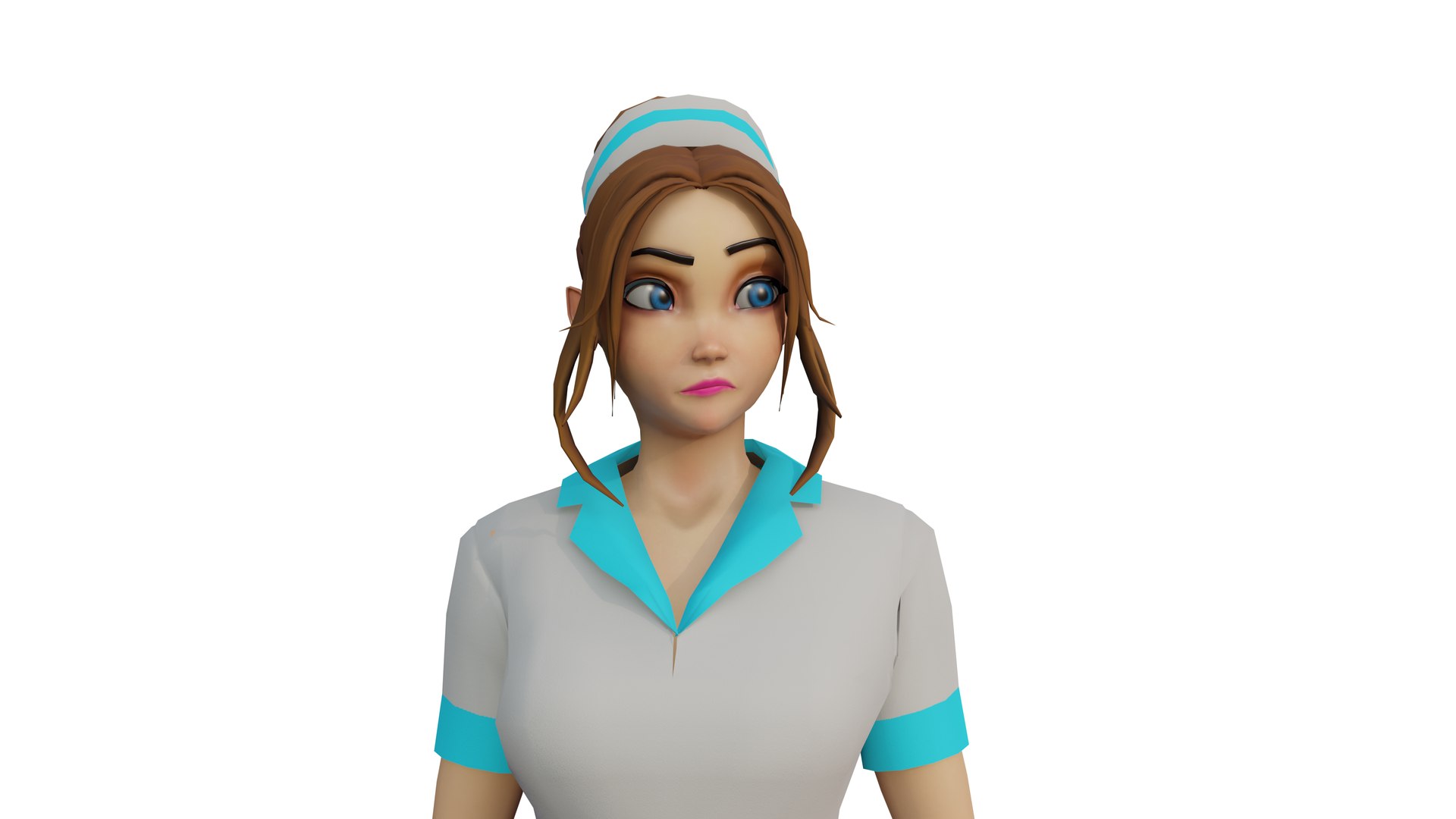 3D Cartoon Nurse Female Rigged Animated Blender With Unity - TurboSquid ...