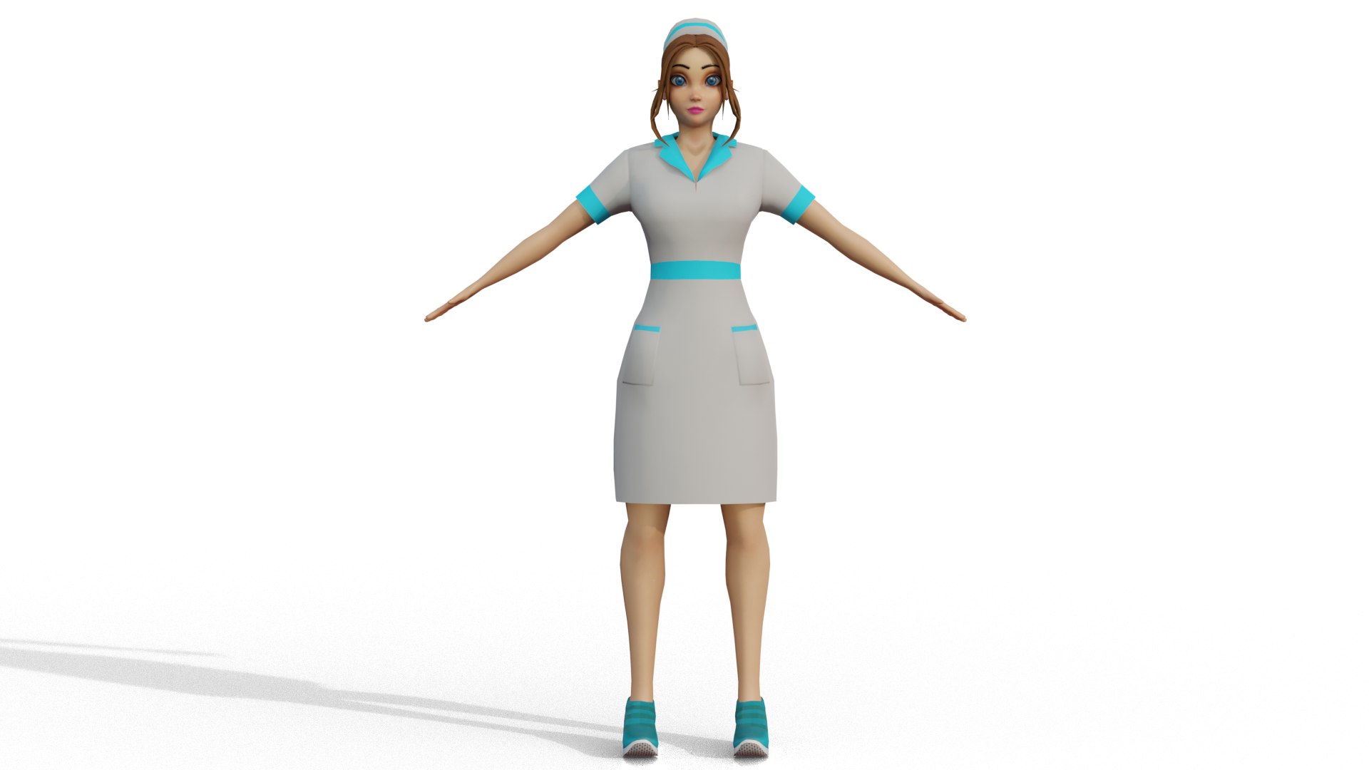 3D Cartoon Nurse Female Rigged Animated Blender With Unity - TurboSquid 2173532