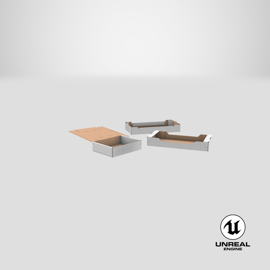 3D trays cardboard boxes model - TurboSquid 1459475