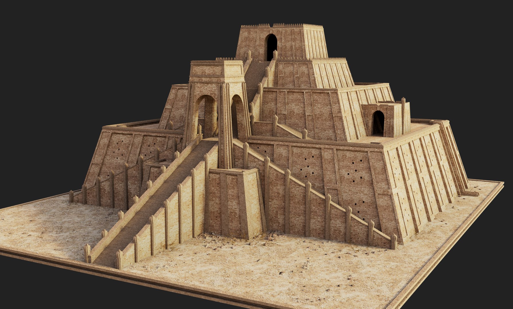 Ziggurat Temple 3D Model - TurboSquid 2218816