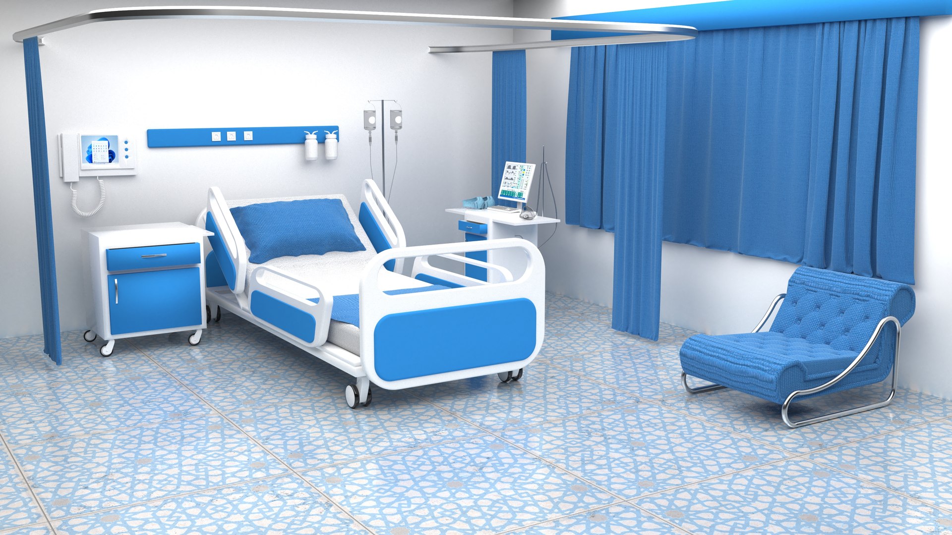 Hospital Room 4 3D Model - TurboSquid 2055686