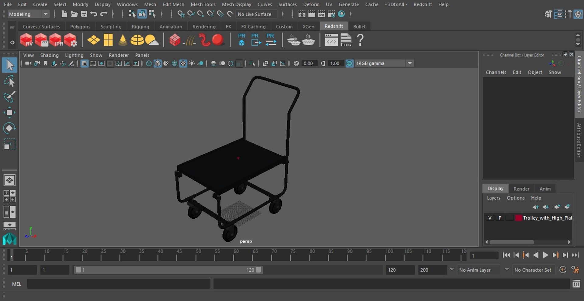 3D Trolley with High Platform - TurboSquid 1888641
