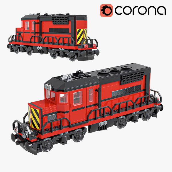 modelo 3d Tren Lego Locomotora roja - TurboSquid 2106300