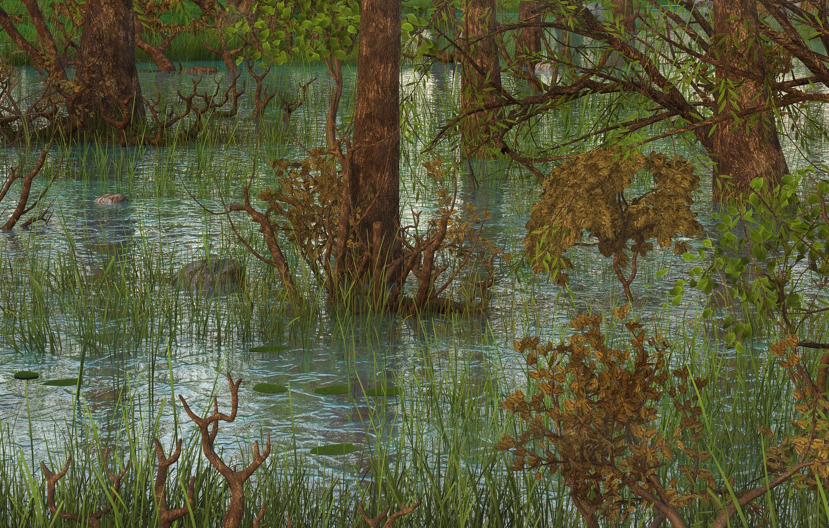 Swamp Landscape 3D - TurboSquid 1347154