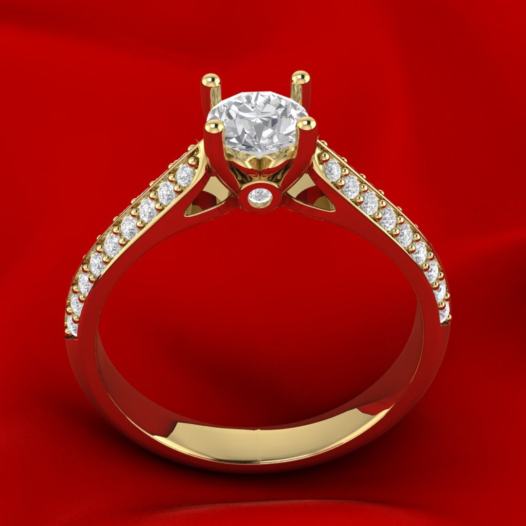 3D Slim Female Engagement Ring Model - TurboSquid 1504776